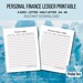 Personal Finance Ledger Printable | Income and Expense Tracker PDF ...
