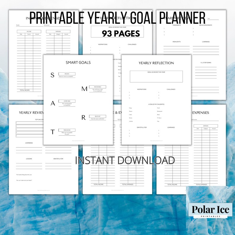 Business Goal Planner Printable | Goal Setting | Digital Goal Planner ...