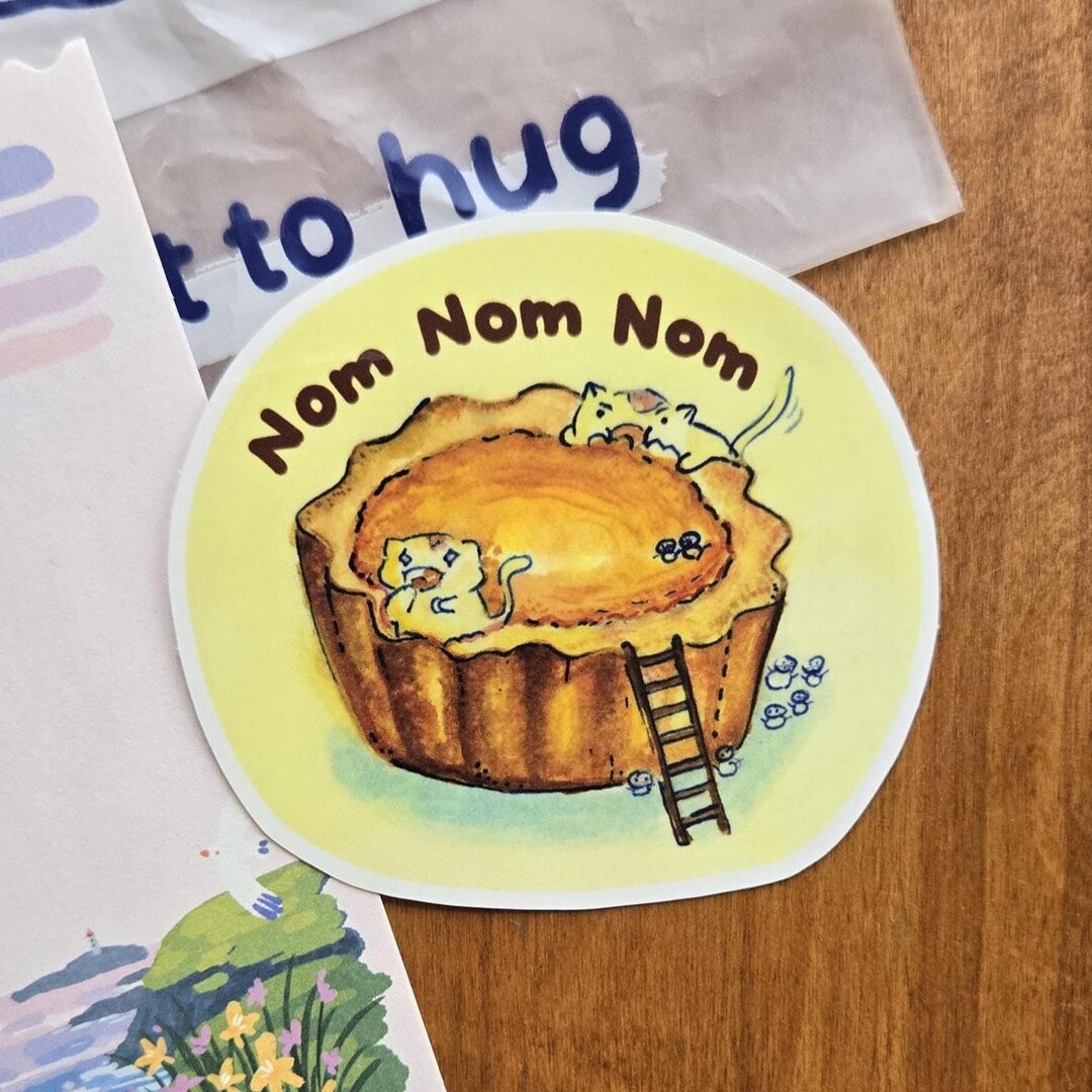 Nom Nom Nom Stickers - Chi Wong Drawing - Waterproof Glossy Vinyl ...