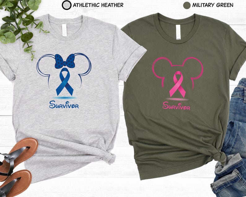 Custom Disney Mickey Minnie Mouse Cancer Awareness Shirt, Pink Ribbon ...