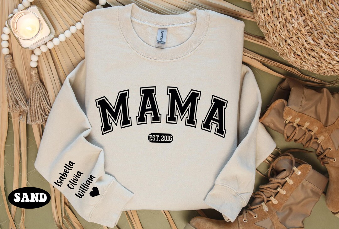 Mama Est Sweatshirt, Custom Mama Est 2024 Hoodie, Custom Mom Sweatshirt ...