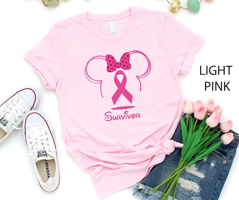 Custom Disney Mickey Minnie Mouse Cancer Awareness Shirt, Pink Ribbon ...