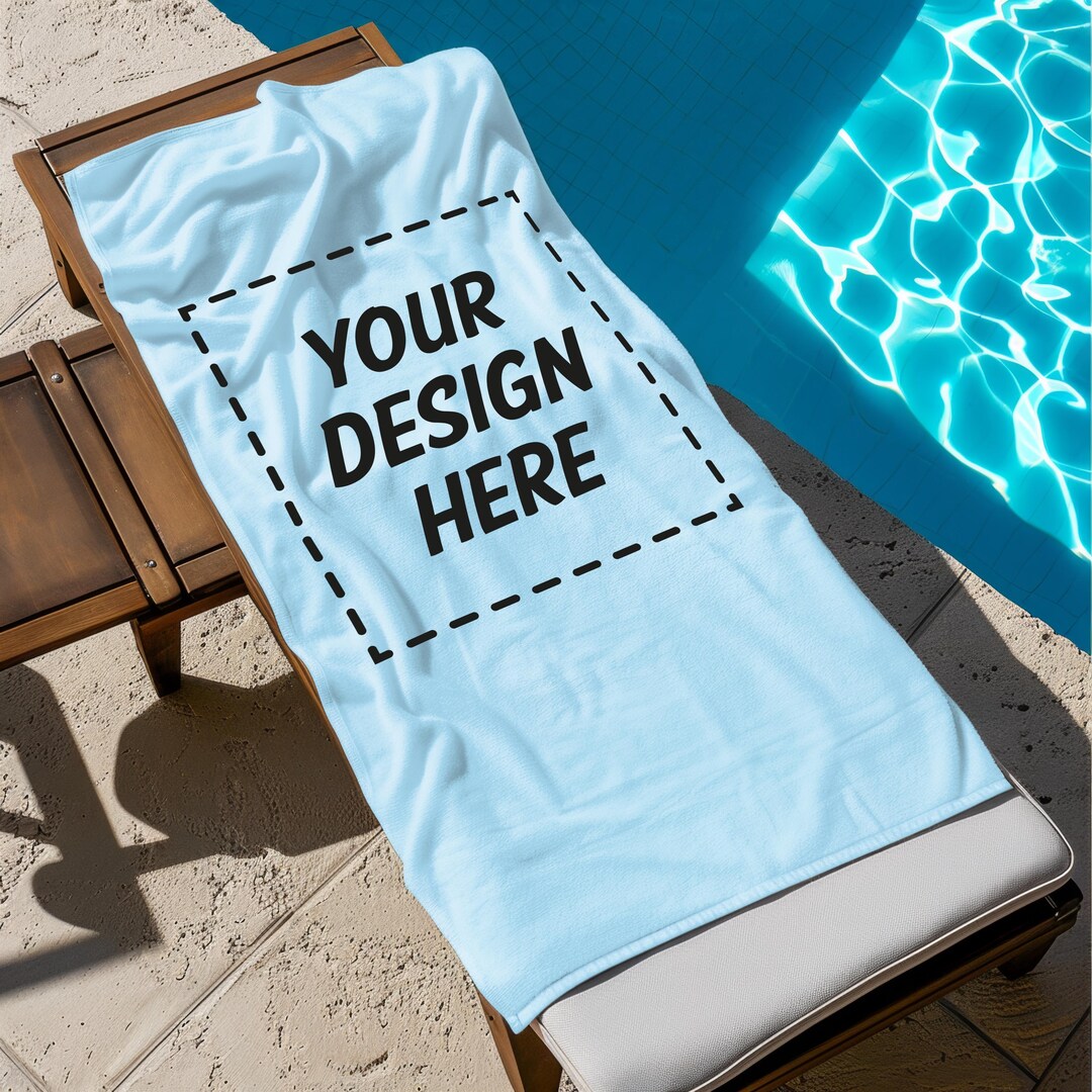 Custom Logo Beach Towel, Pool Towel Gift Appreciation, Custom Text ...