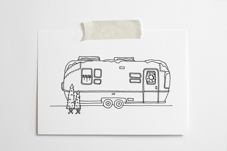 Christmas Airstream Coloring Sheet Assortment Set of 4 Festive Holiday ...