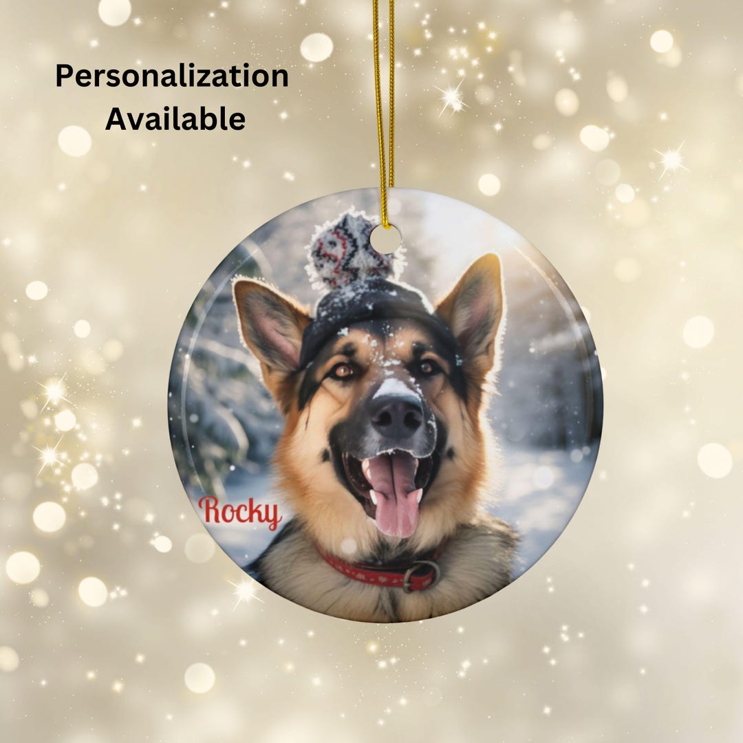 German Shepherd Custom Name Ceramic Ornament, German Shepherd Mom Gift ...