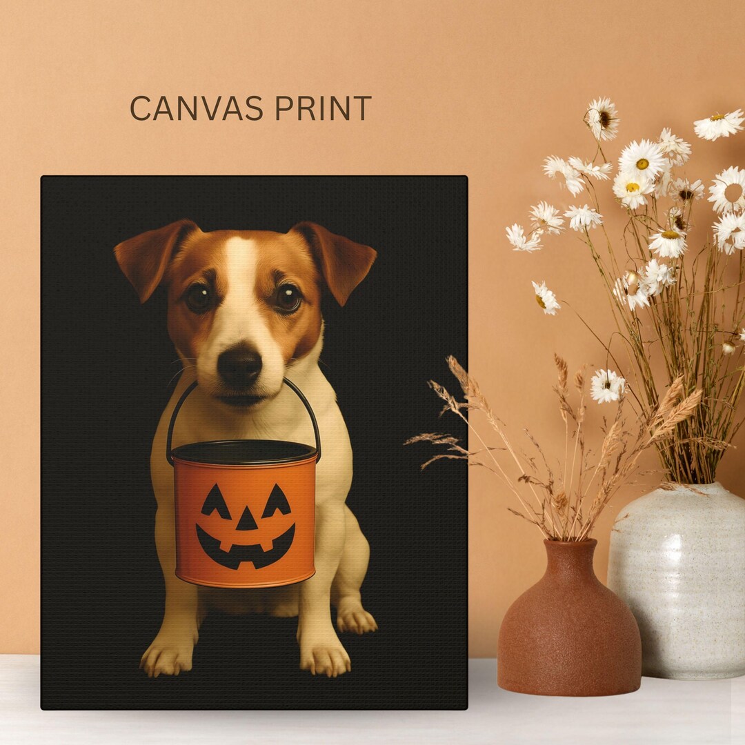 Jack Russell Terrier Fall Halloween Canvas Print Home Decor, Jack ...