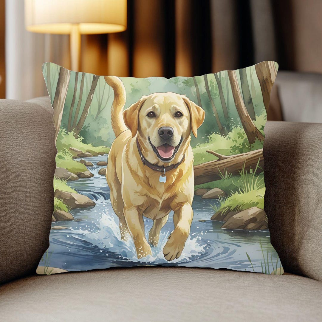 Labrador Retriever Throw Pillow – Farmhouse Dog Decor – Available in 4 ...