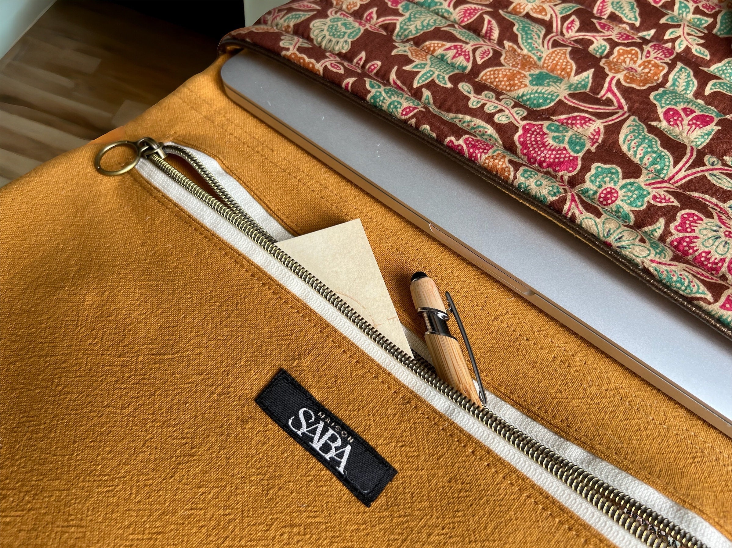 Laptop Sleeve and Tablet Case, Floral Batik Fabric, 10 to 16 Inch ...