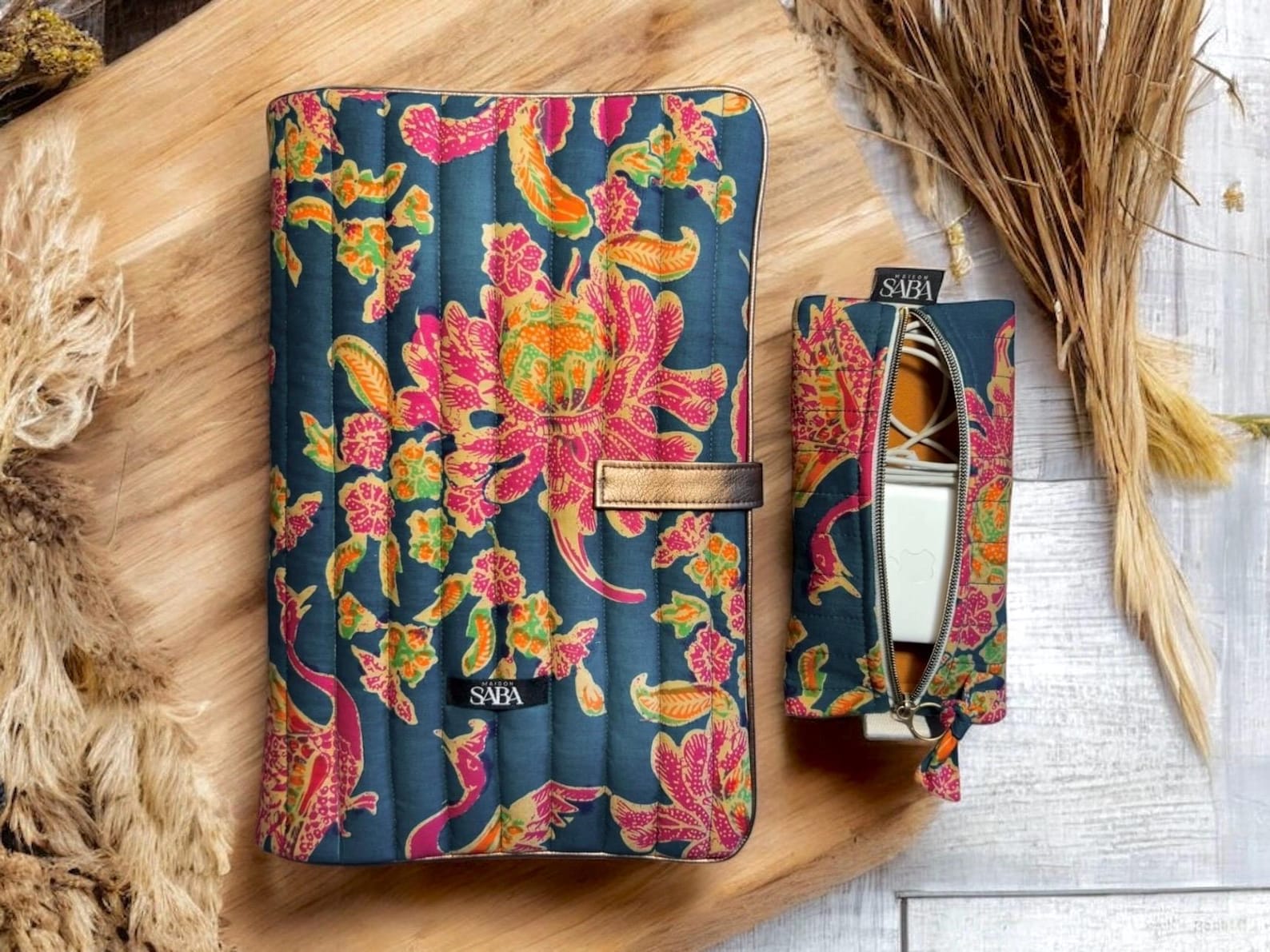 Laptop Sleeve and Tablet Case, Batik Indian Floral Fabric, 10 to 16 ...