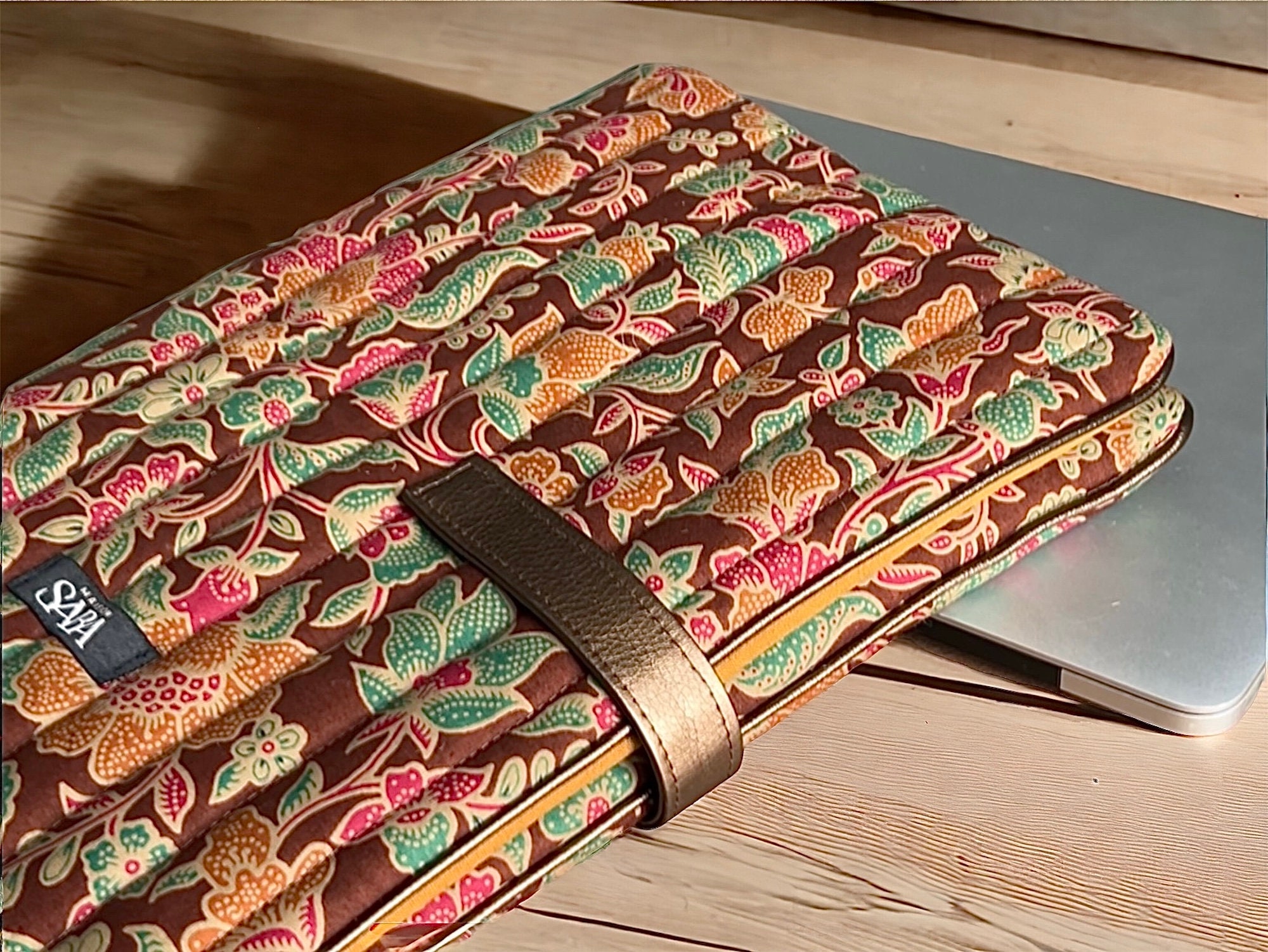 Laptop Sleeve and Tablet Case, Floral Batik Fabric, 10 to 16 Inch ...