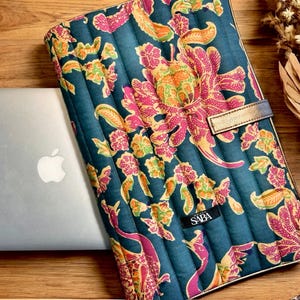 Laptop Sleeve and Tablet Case, Batik Indian Floral Fabric, 10 to 16 ...