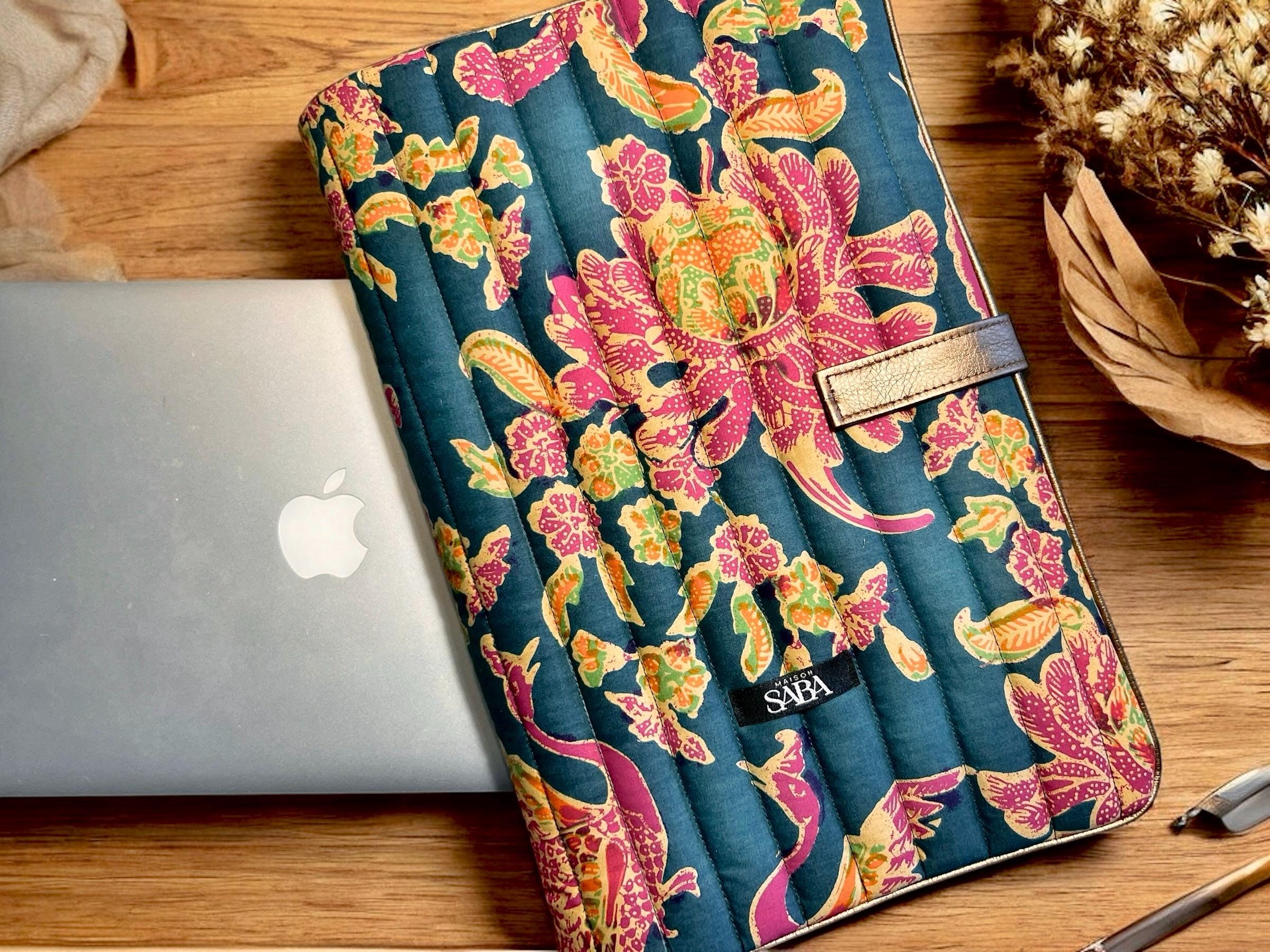 Laptop Sleeve and Tablet Case, Batik Indian Floral Fabric, 10 to 16 ...