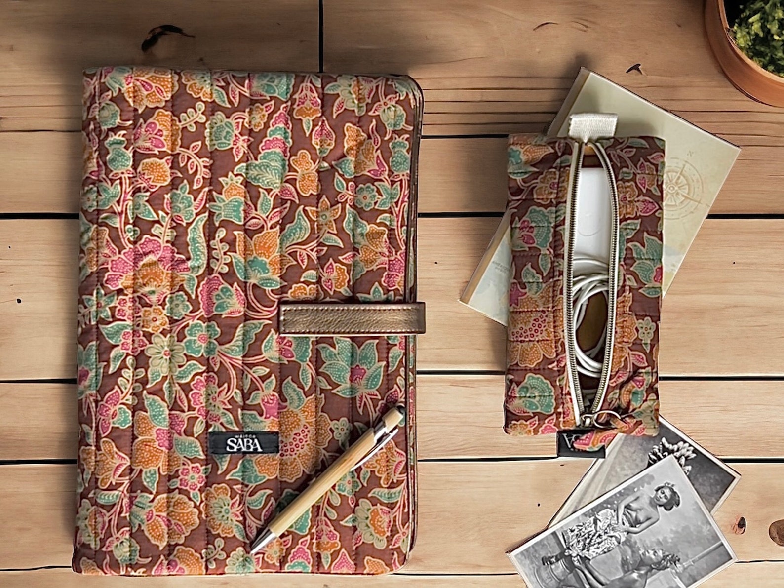 Laptop Sleeve and Tablet Case, Floral Batik Fabric, 10 to 16 Inch ...