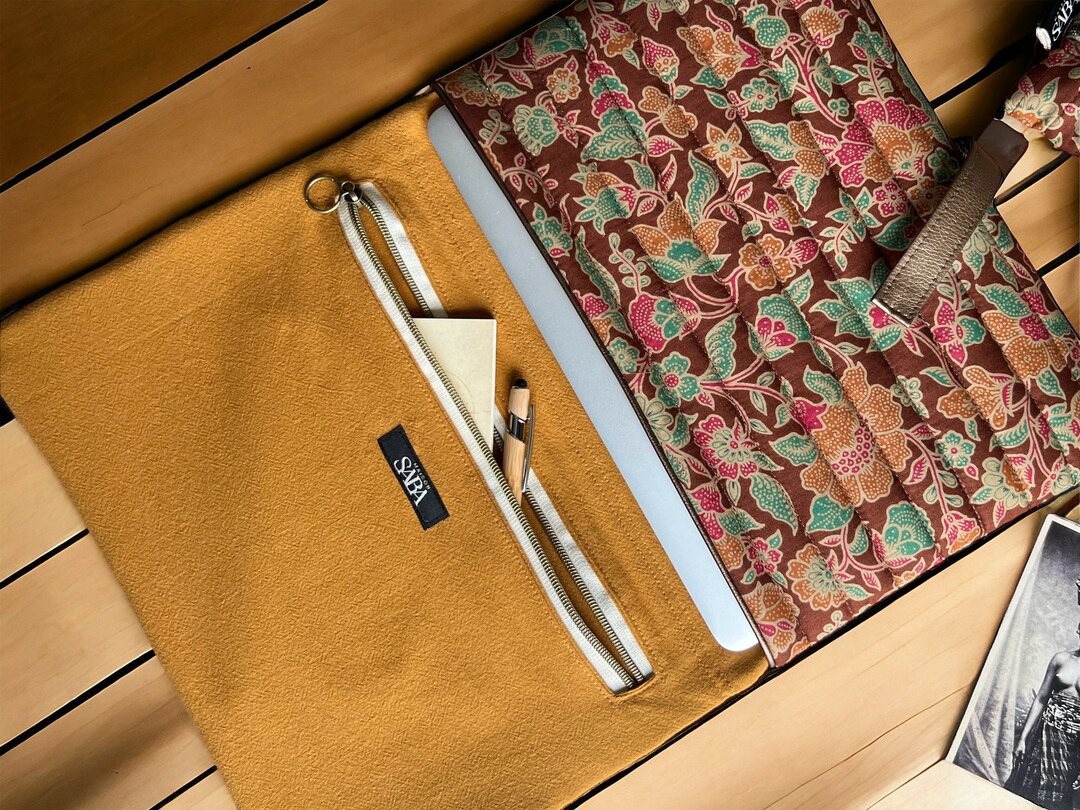 Laptop Sleeve and Tablet Case, Floral Batik Fabric, 10 to 16 Inch ...