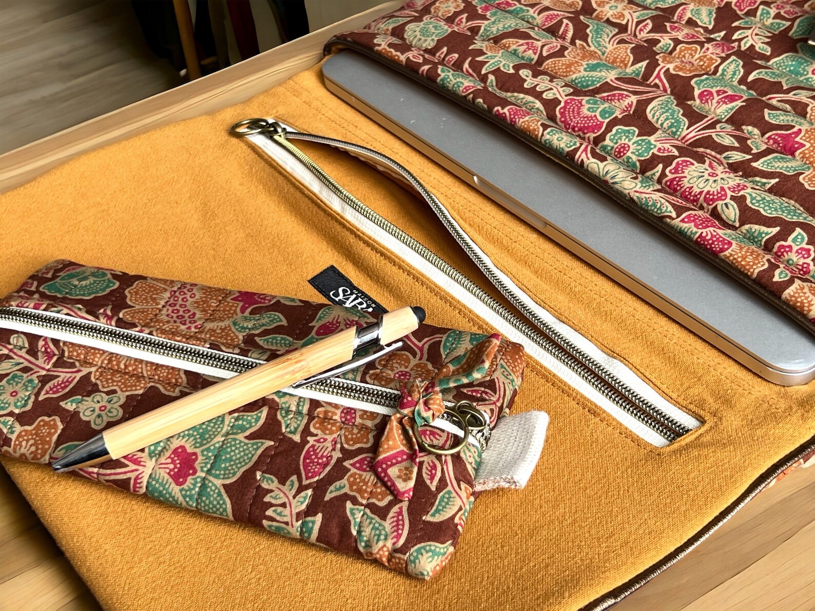 Laptop Sleeve and Tablet Case, Floral Batik Fabric, 10 to 16 Inch ...