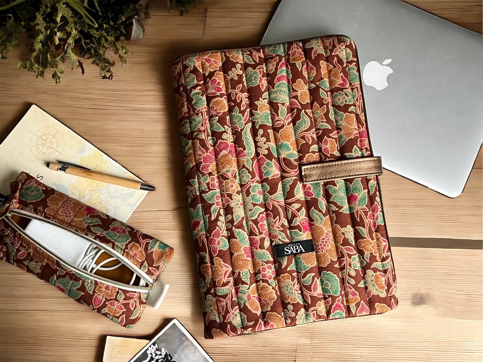 Laptop Sleeve and Tablet Case, Floral Batik Fabric, 10 to 16 Inch ...