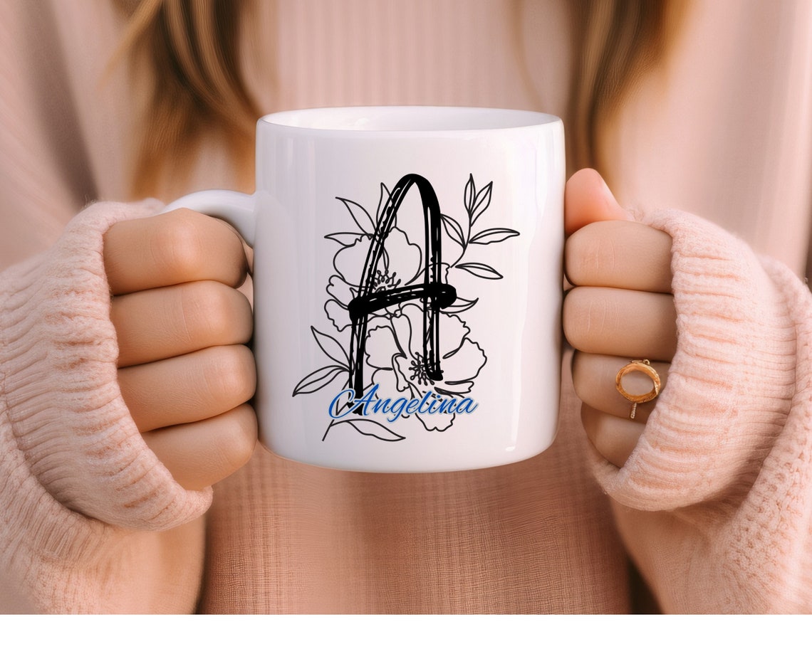 Personalized Initial and Name Mug Custom Name Unique Gift - Etsy
