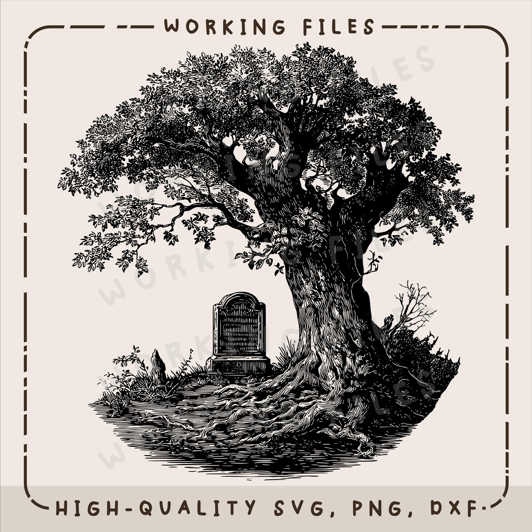 Tombstone Tree SVG, Halloween Cutting Boards, Laser Engraved Files ...