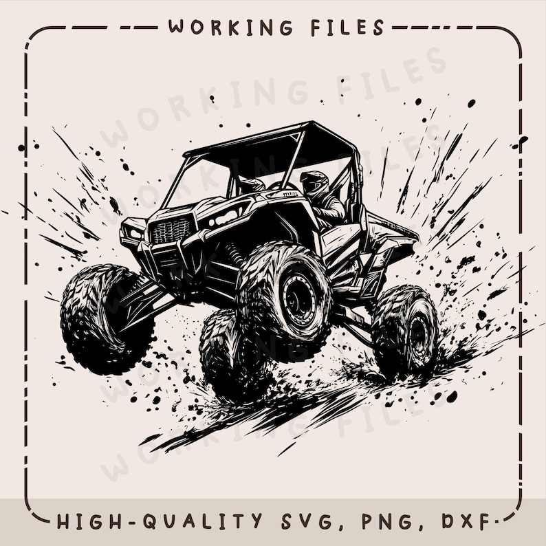 Side by Side in Mud SVG, UTV Vector Design, off Road Laser Engraver ...