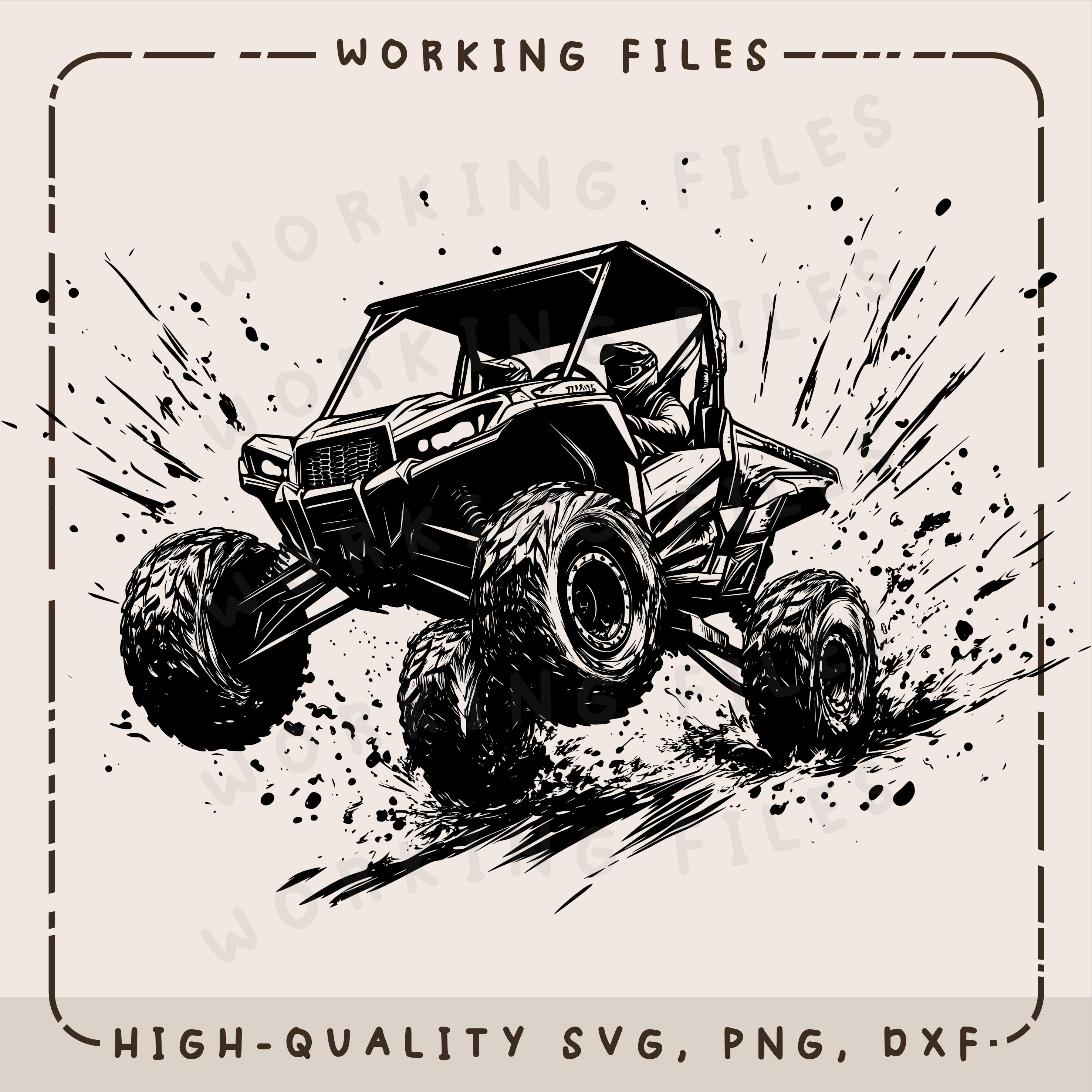 Side by Side in Mud SVG, UTV Vector Design, off Road Laser Engraver ...