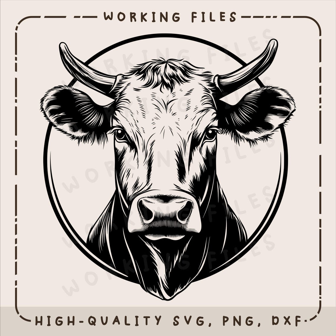 Cow Head SVG, Farm Animal Png, Vector Design, Laser Engraver, Clip Art ...