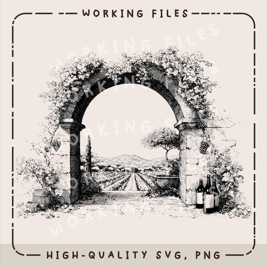 Arch of Tuscany SVG, Italy Landscape Design, Nature Clipart PNG, Laser ...