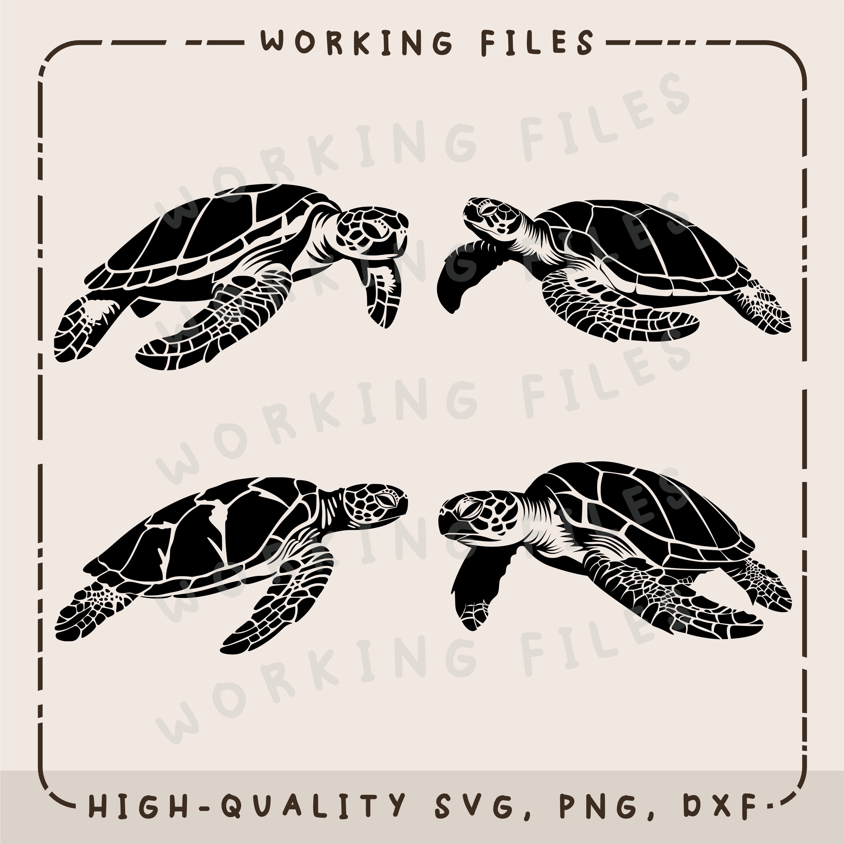 Sea Turtle SVG, Vector Design, Laser Engraver, Clip Art PNG, Cnc ...