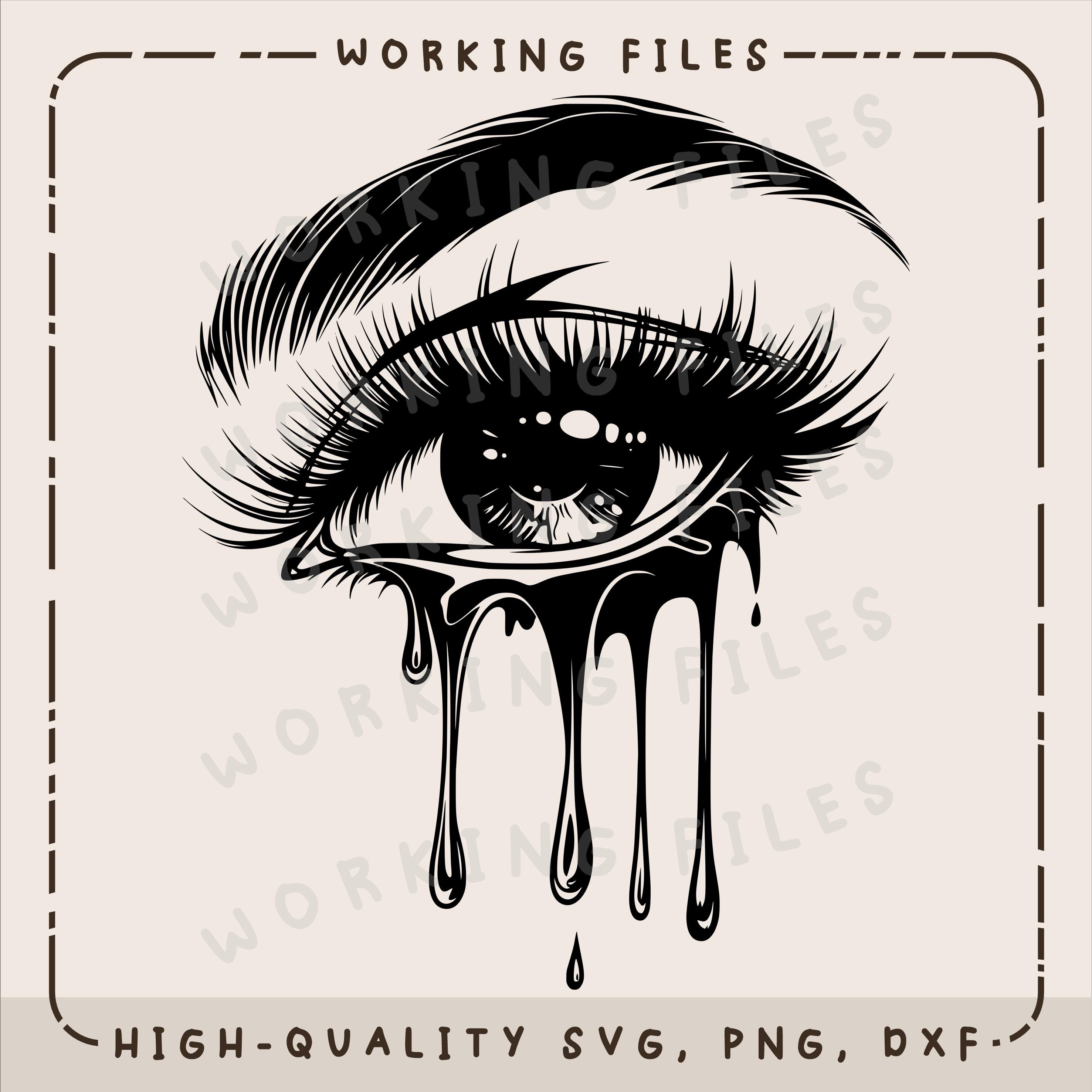 Human Eye Crying SVG, Halloween Sublimation Design, Blood Tears Png ...