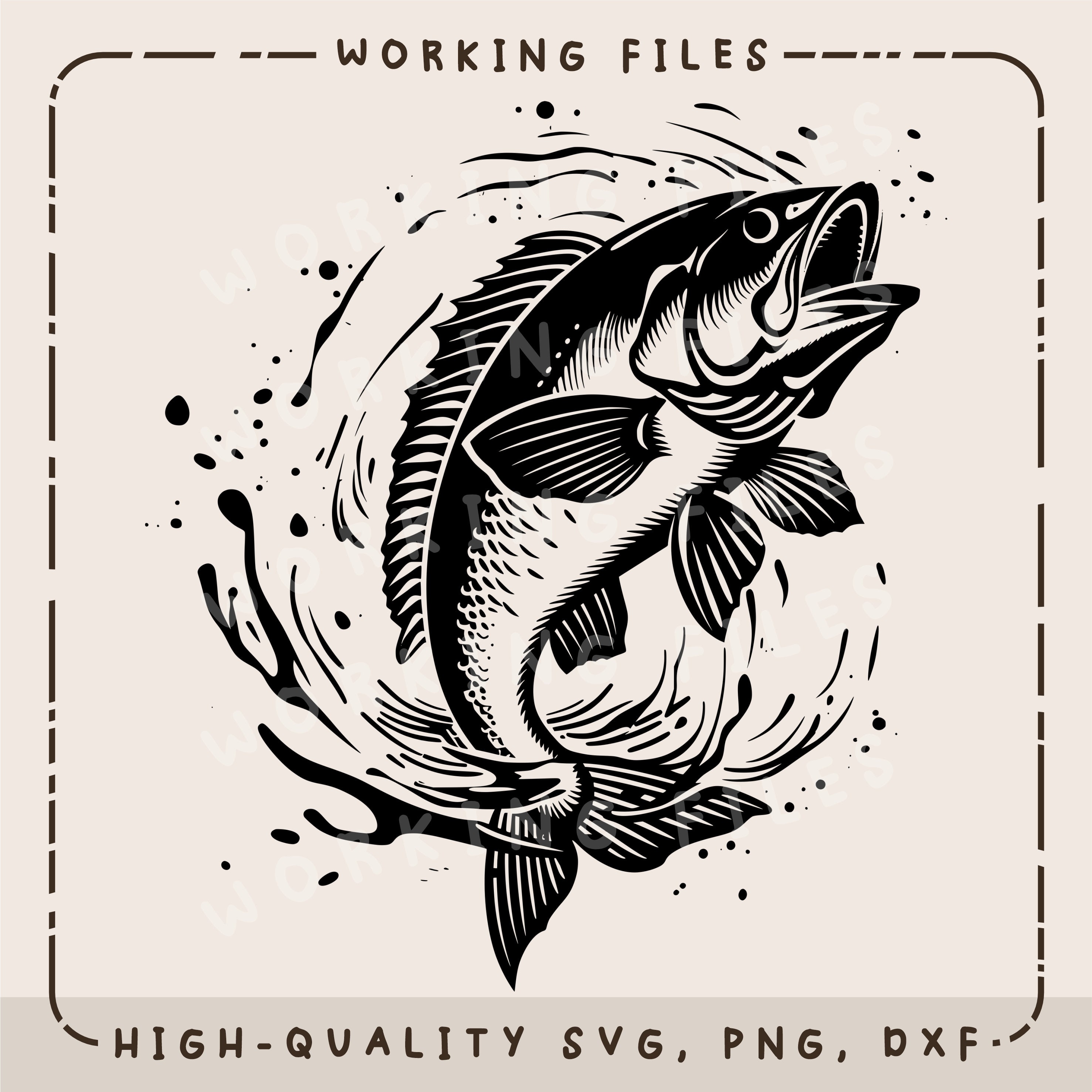 Largemouth Bass SVG, Fish Vector Design, Fishing SVG, Laser Engraver ...