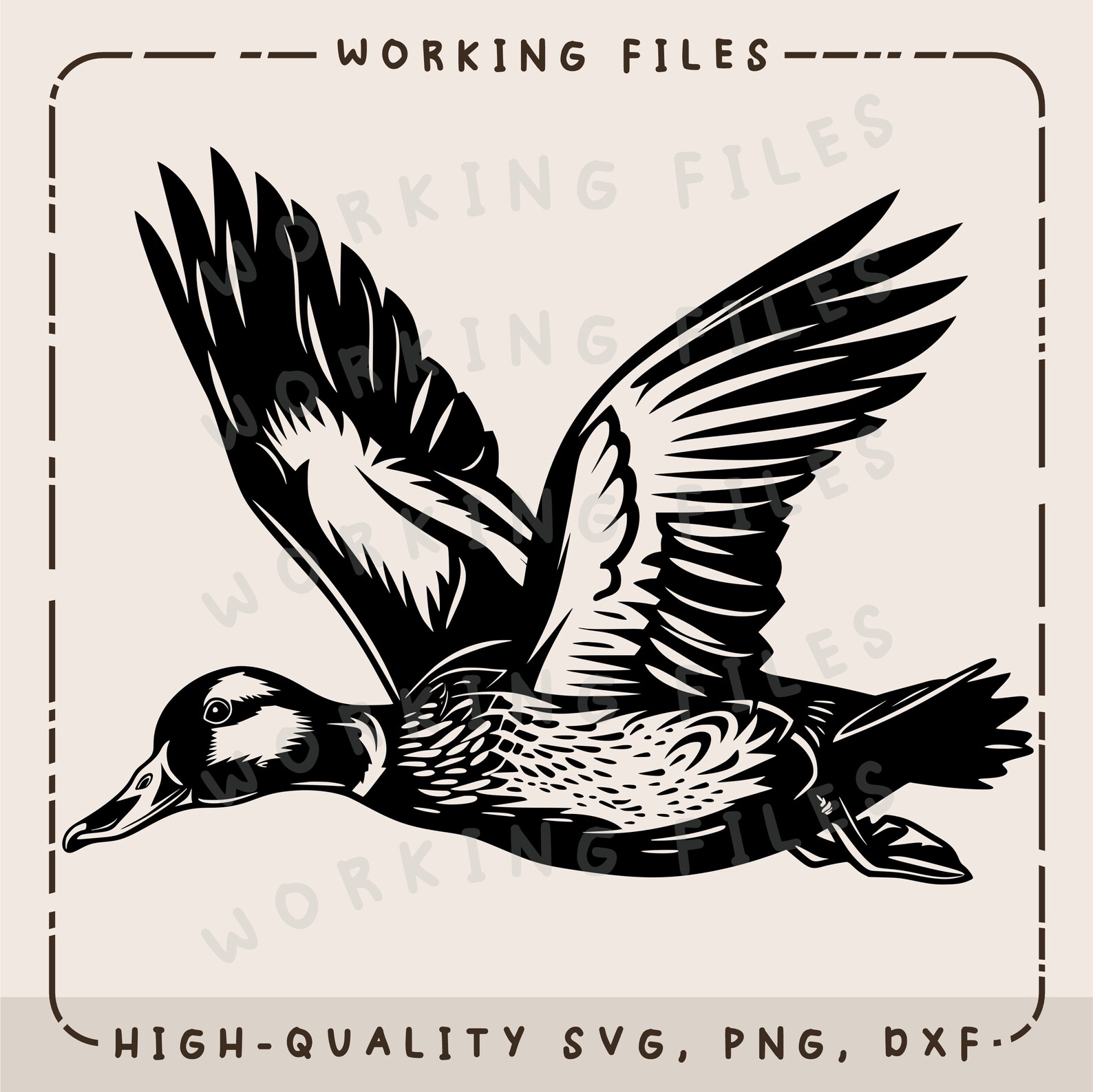 Mallard Duck Flying SVG, Duck Vector Design, Laser Engraver, Clip Art ...