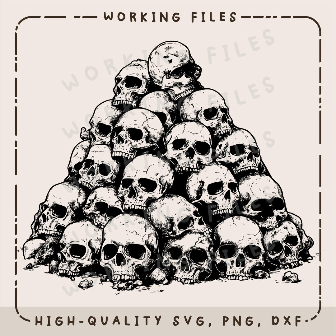 Pile of Skulls SVG, Spooky Halloween Png, Skeleton Bones, T-shirt ...
