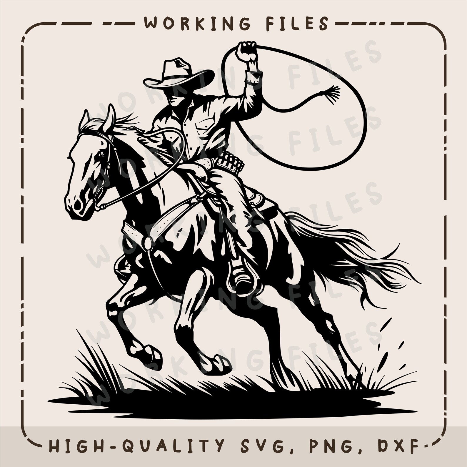 Riding Cowboy SVG, Rodeo Vector Design, Laser Engraver, Clip Art PNG ...