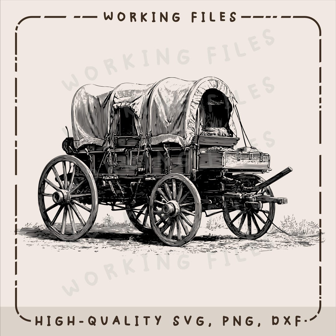 Covered Wagon SVG, Old West Cutting Boards Svg, Laser Engraved Files ...