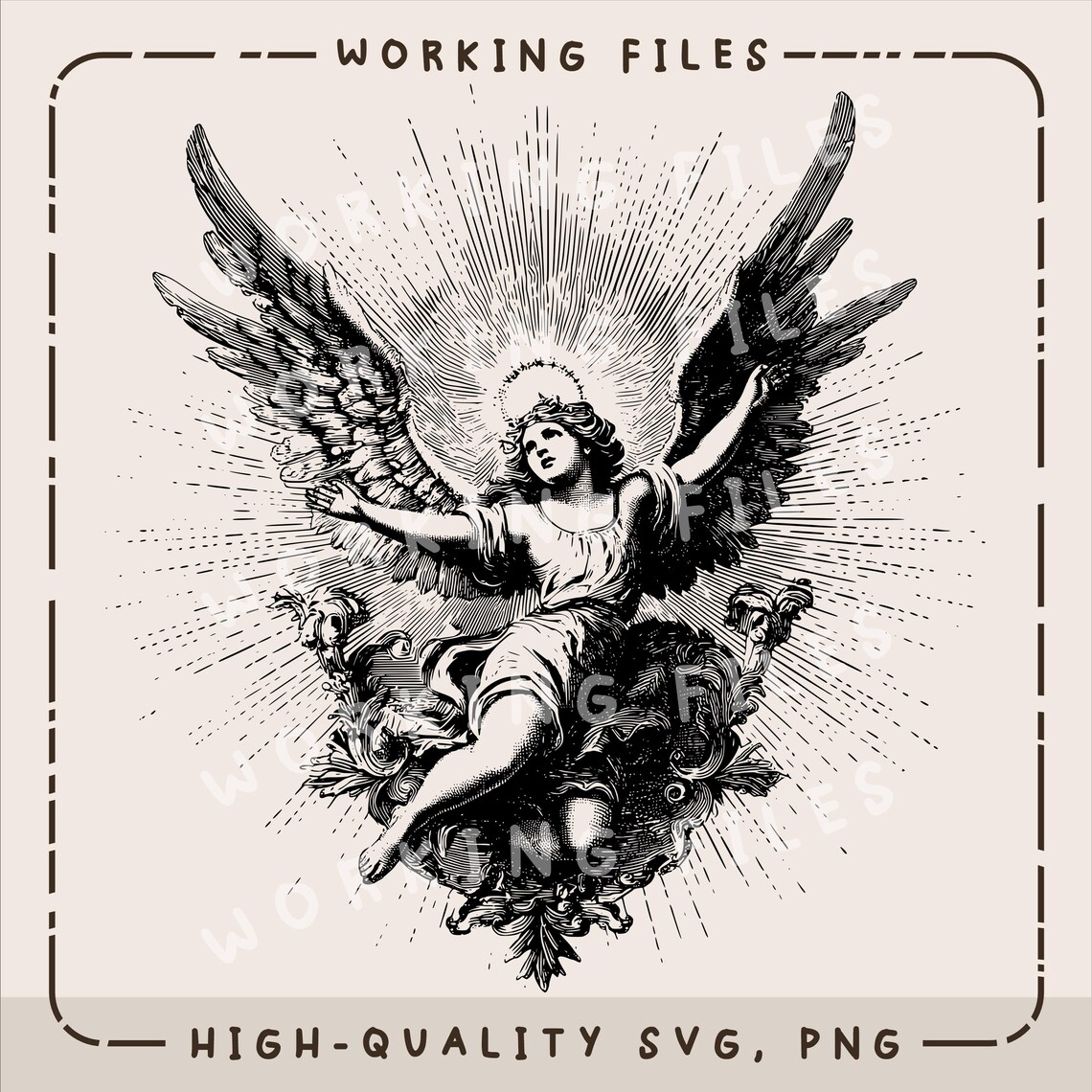 Guardian Angel SVG, Laser Engraved Files, Cutting Boards Svg, Christmas ...