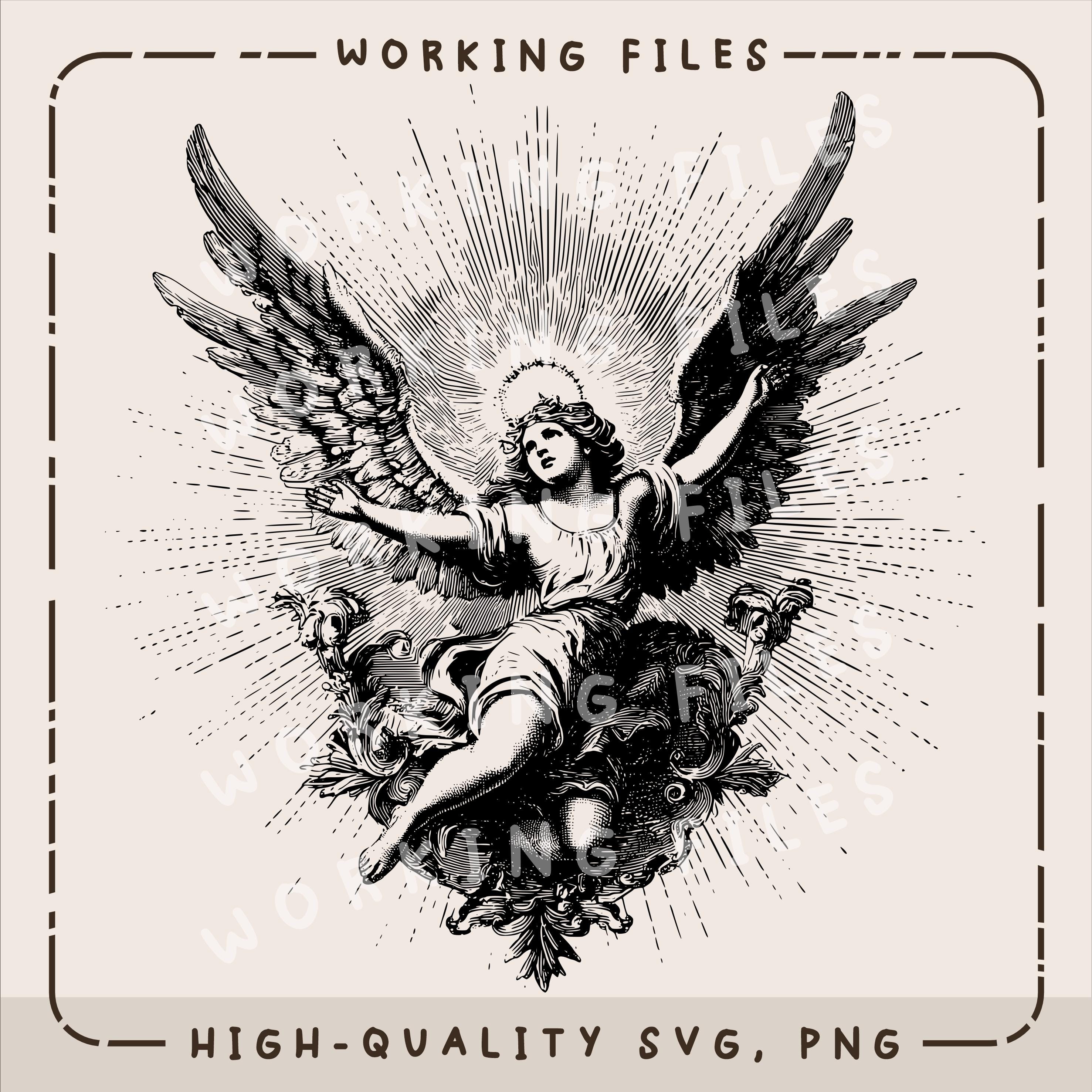 Guardian Angel SVG, Laser Engraved Files, Cutting Boards Svg, Christmas ...