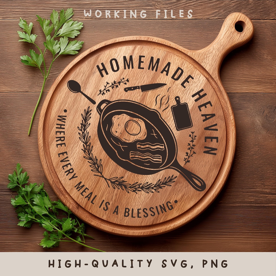 Homemade Heaven SVG, Christian Cutting Board PNG, Charcuterie Board ...