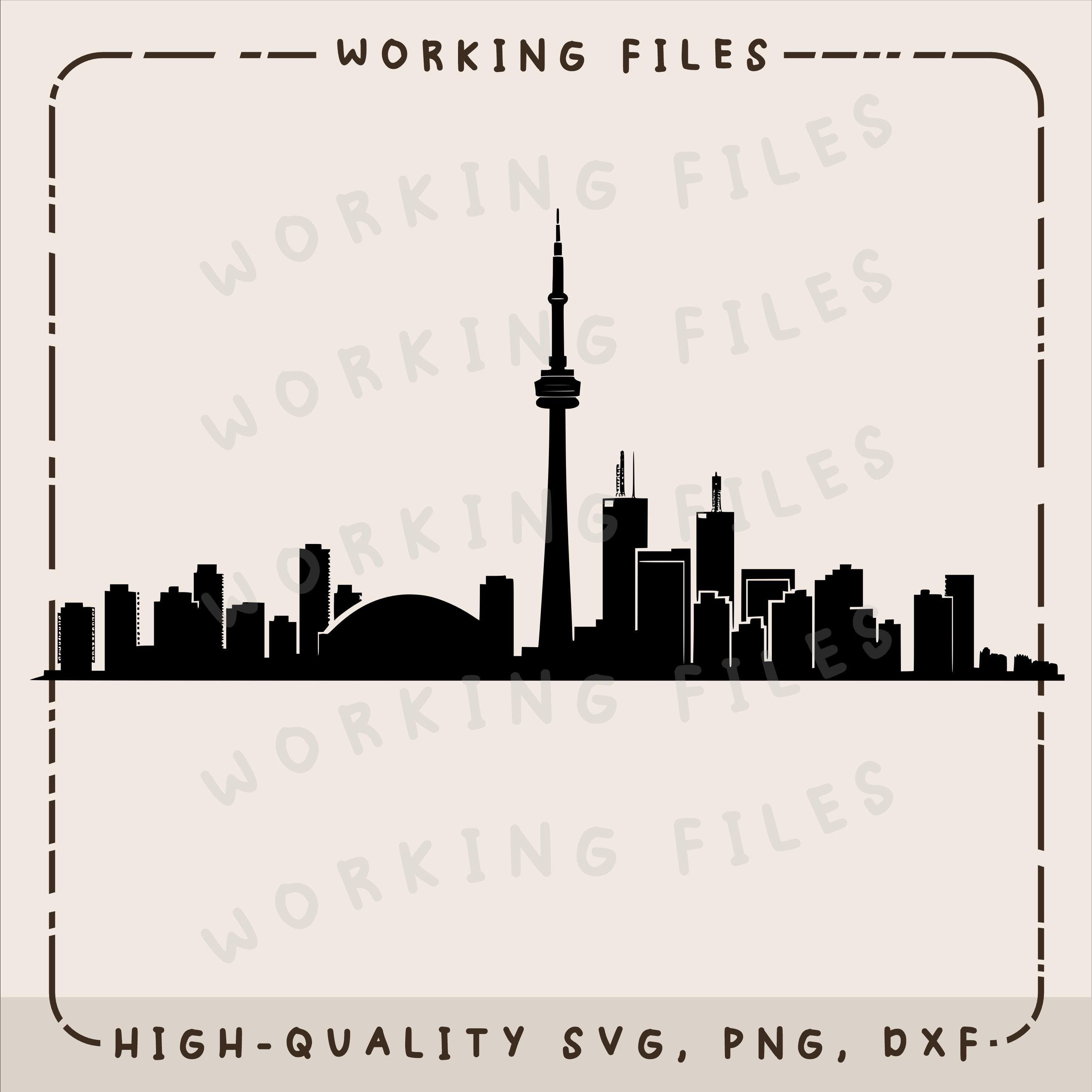 Toronto City Skyline SVG, CN Tower Design, Canada Laser Engraver, Clip ...