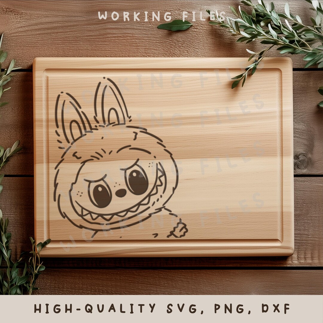 Labubu Svg, Cutting Board SVG, Charcuterie Board, Laser Engraving File ...