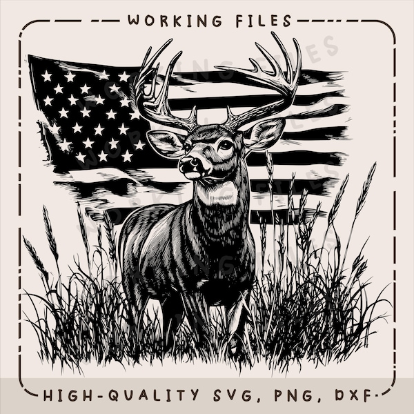 Deer in a Flag Svg - Etsy UK