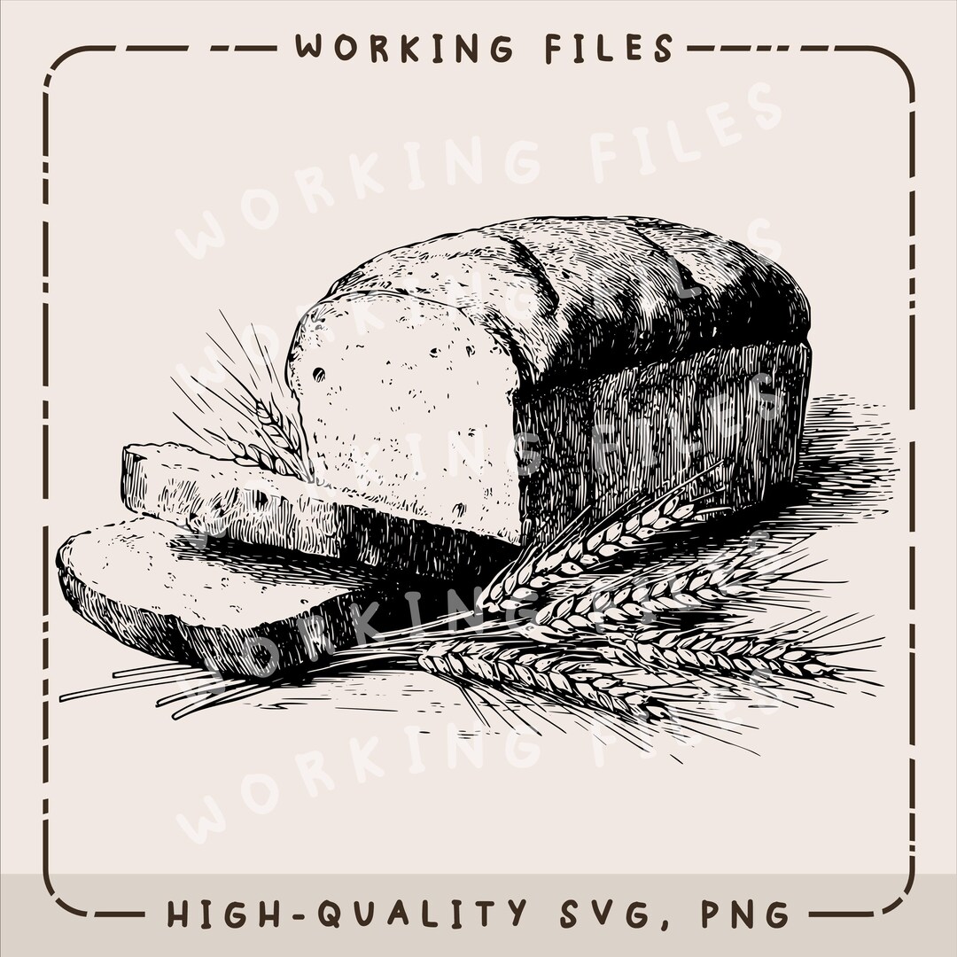 Grain Bread SVG, Kitchen Clipart PNG, Farmhouse Design, Laser Engraving ...