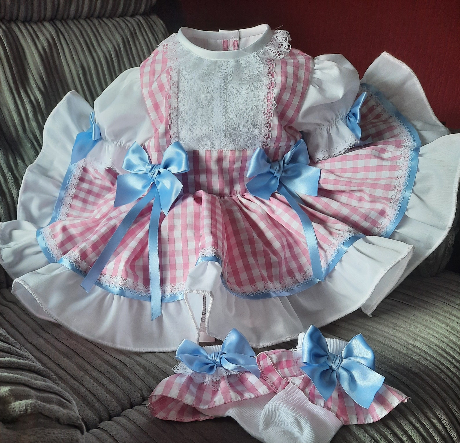 Beautiful Spanish Style Gingham Dress - Puffball - Princess Dress ...