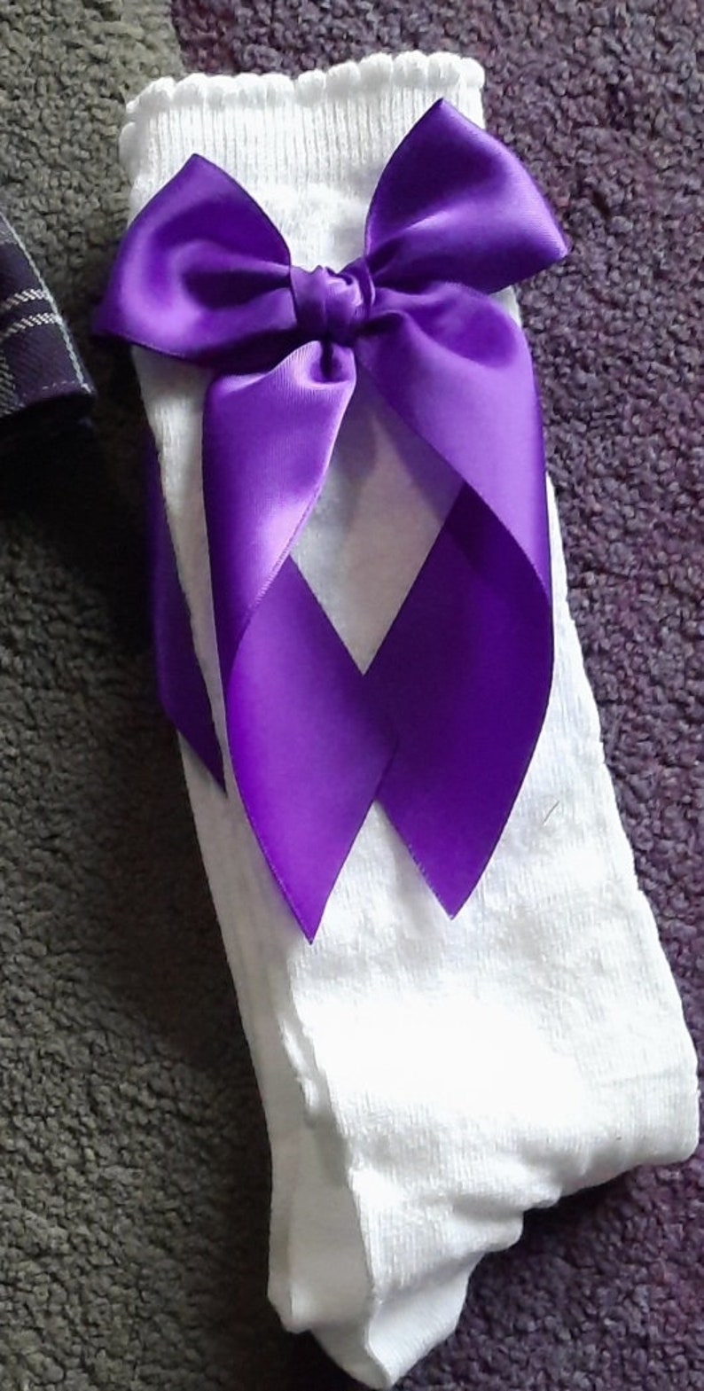 Girls Cotton Knee High Bow Socks - Etsy