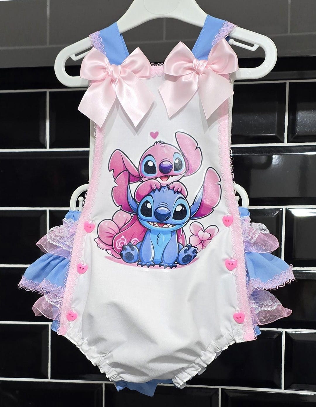 Baby Girls Stitch Frilly Romper - Fancy Romper - Nappy Cover - Summer ...