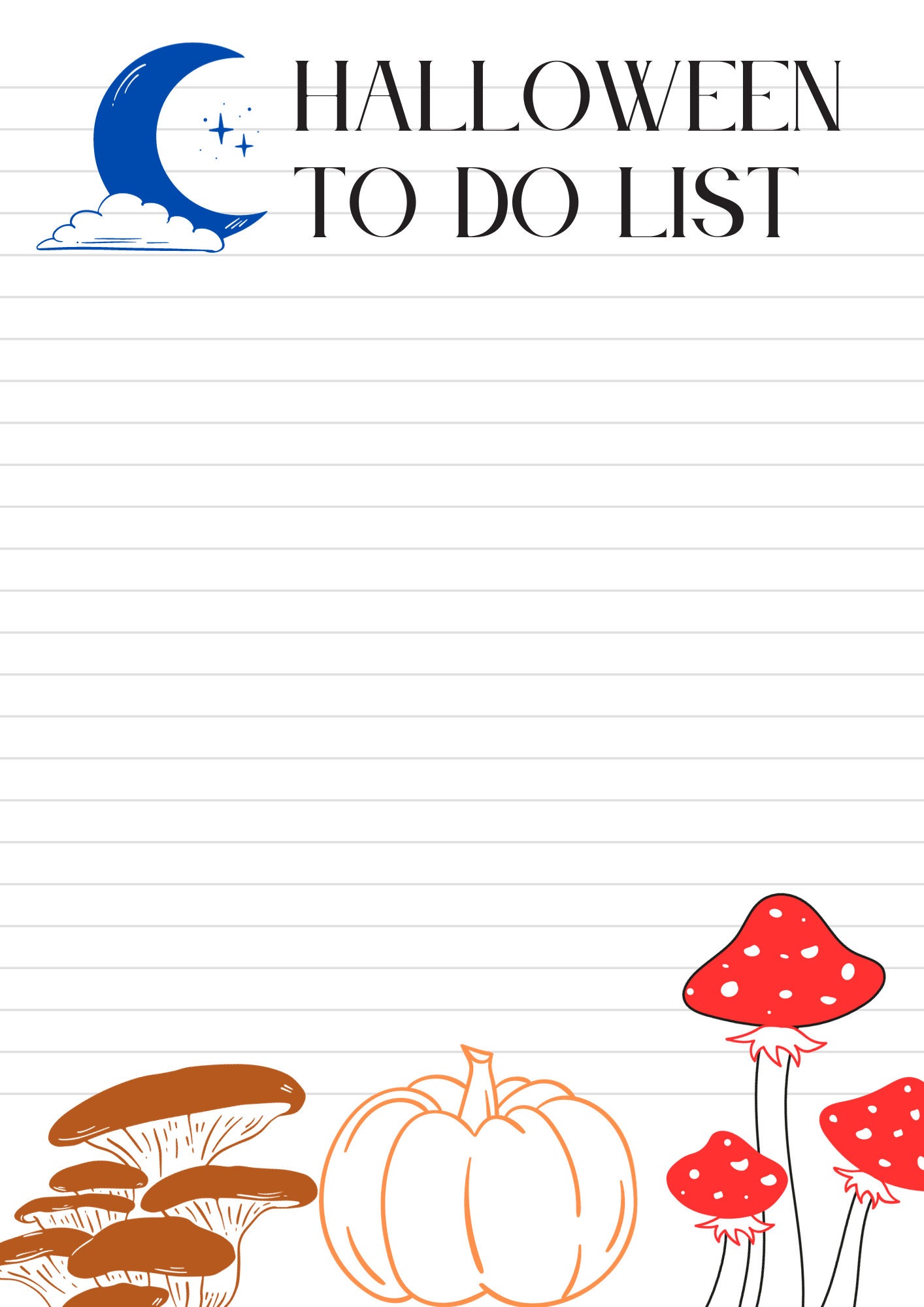 Halloween to Do List, Printable, Daily Planner, Instant Download ...