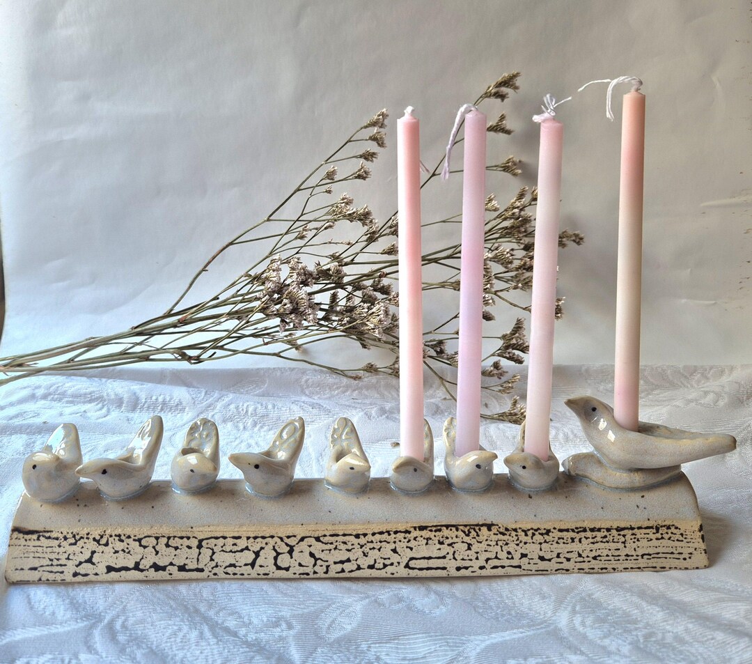Modern Hanukkia| Hanukkia Menorá Modern Ceramic | Jewish Gift Ceramic ...