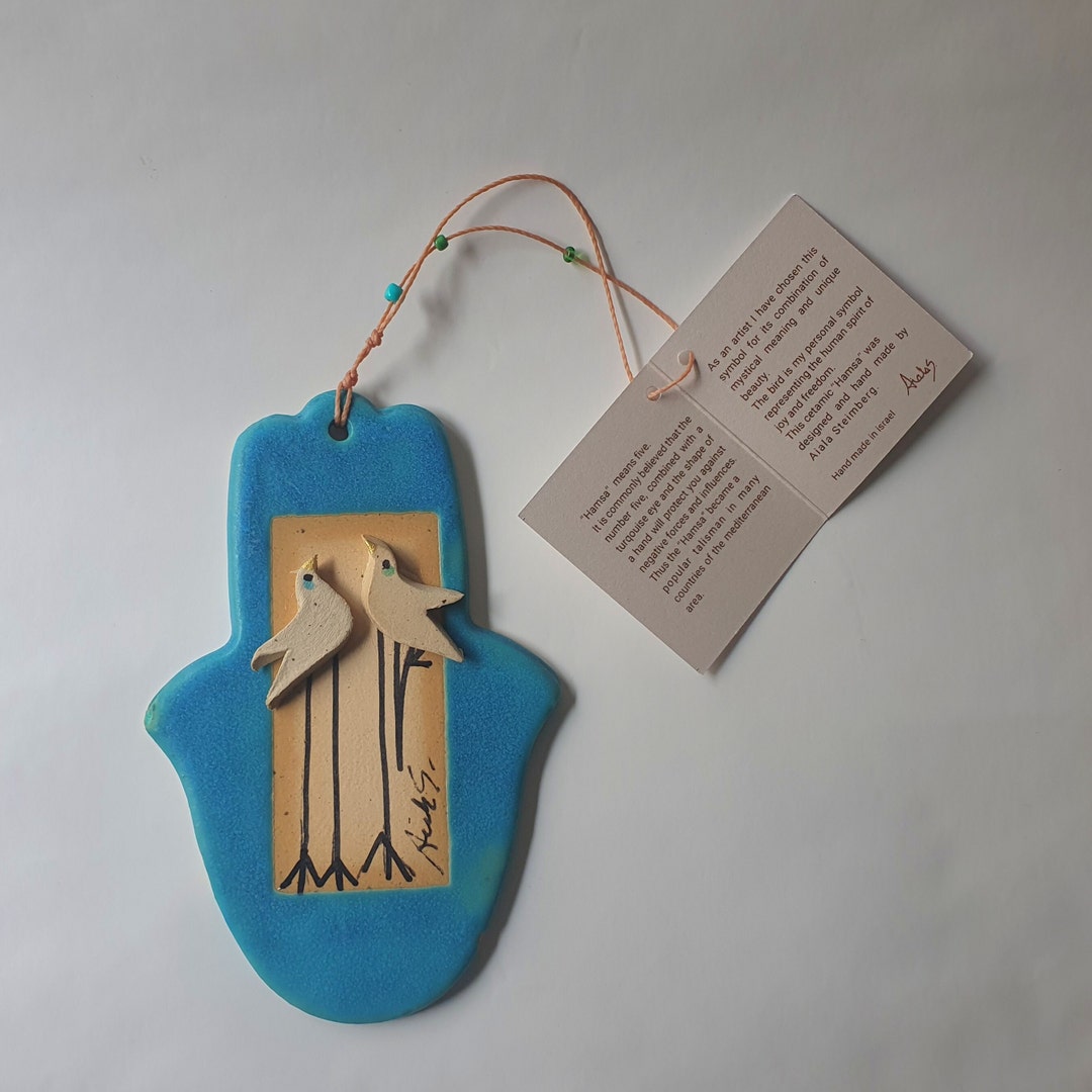 Couple of Birds Hand-made Hamsa | Wall Hanging | Jewish Ornament ...