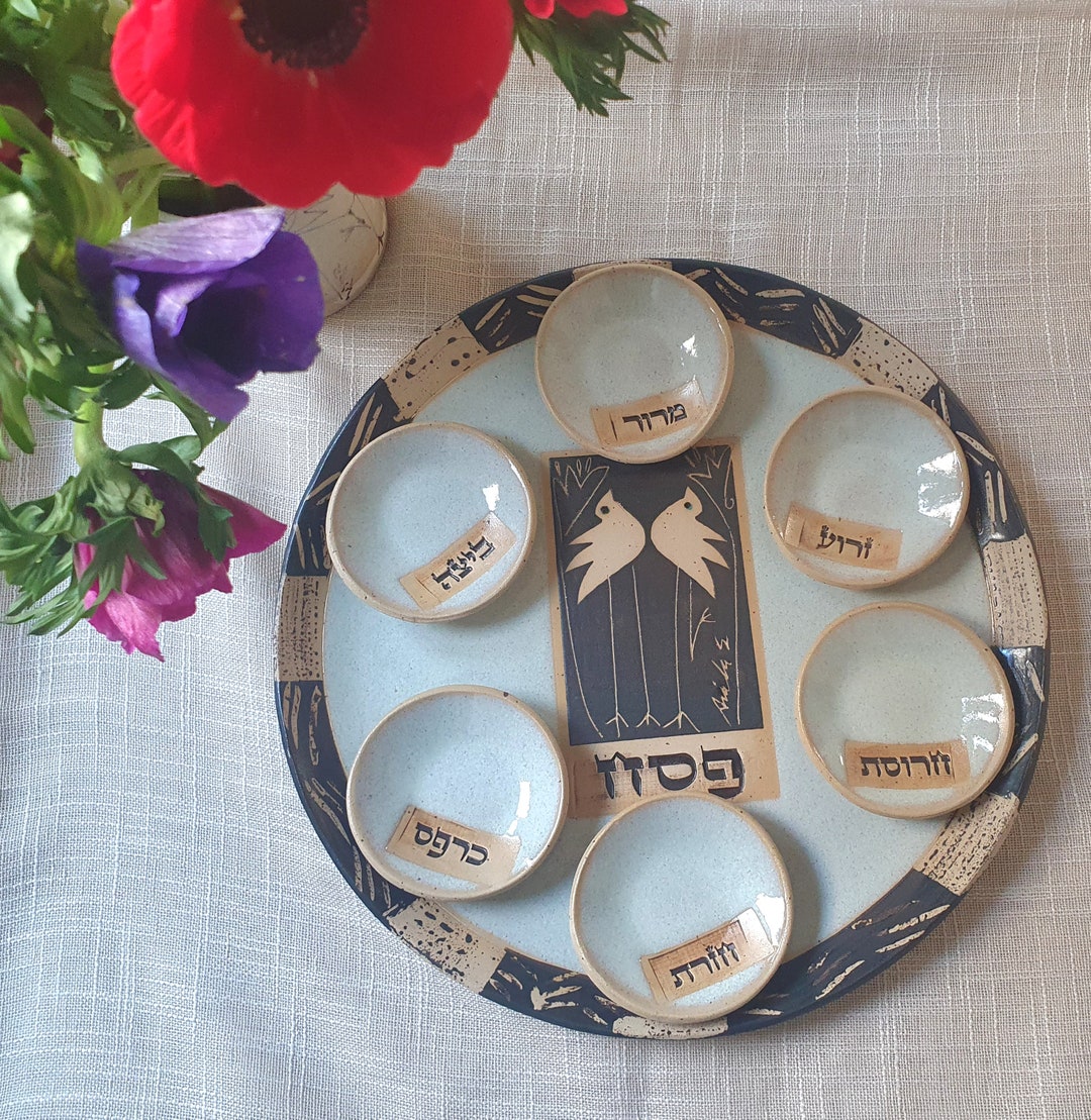 White Ceramic Passover Seder Plate | Unique Passover Gift | - Etsy