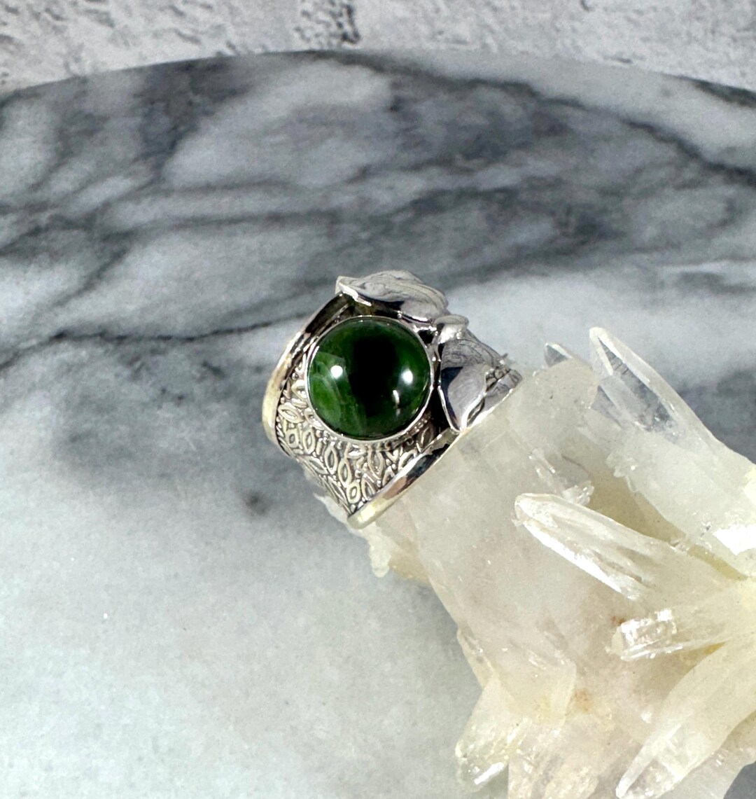 Chrome Diopside Ring, 925 Sterling Silver, Gemstone Jewellery, Silver ...