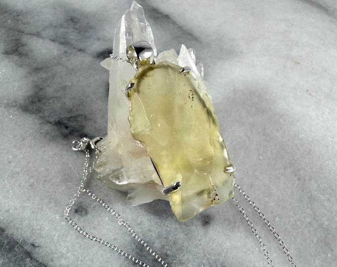 Libyan Desert Glass Pendant, 925 Sterling Silver, Gemstone Jewellery ...
