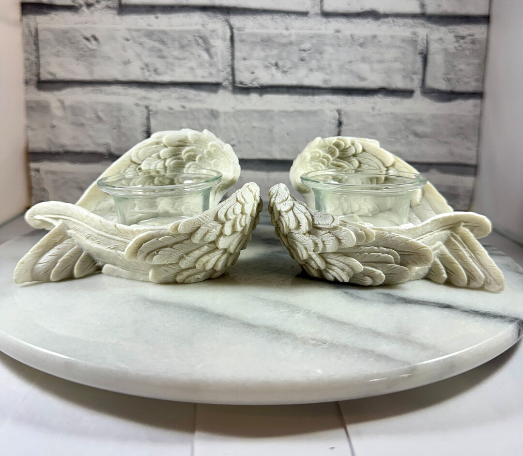 Angel Wing Candle Holders Set of 2, Home Decor, Alternative Giftware ...